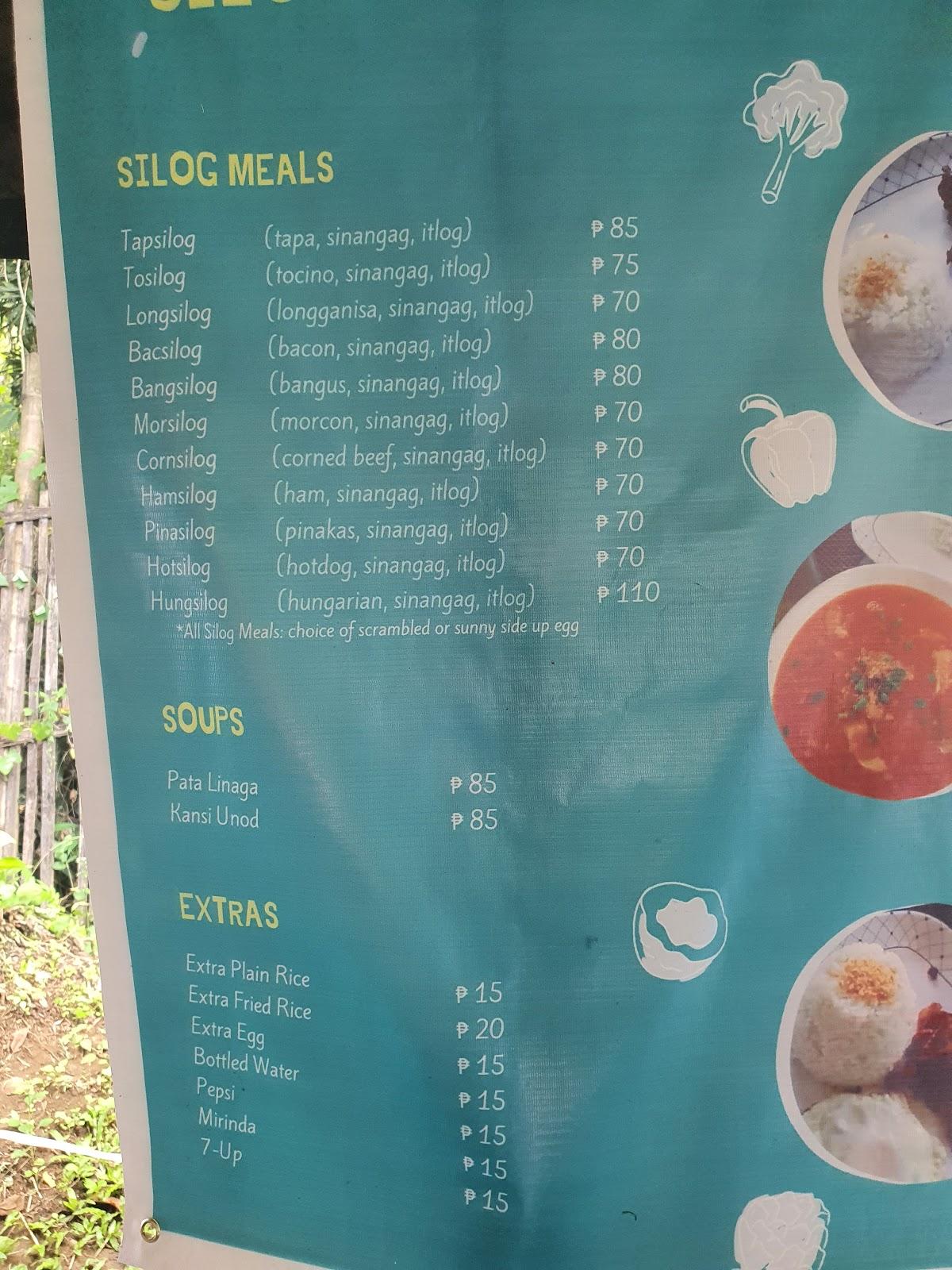 Menu at Silog sang Pyak Balay restaurant, Iloilo City