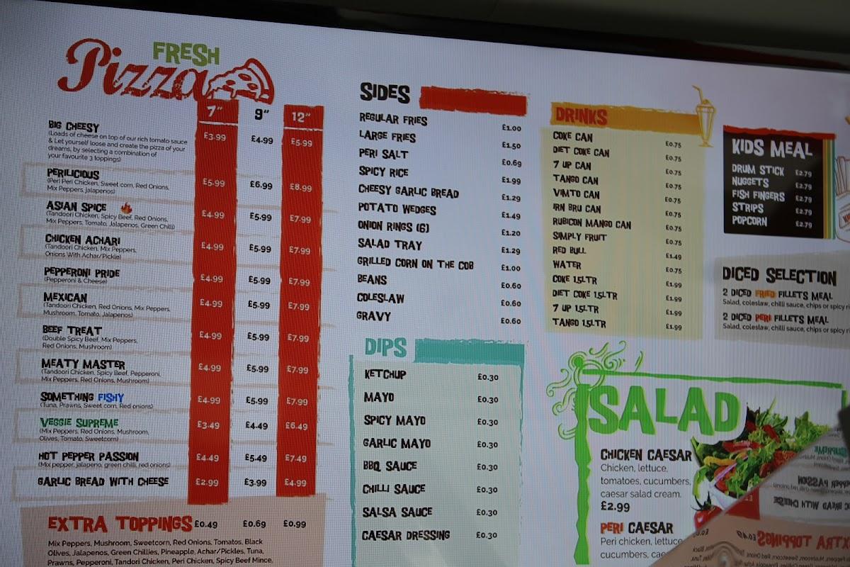 Menu at CHICKADEES fast food, Cheadle