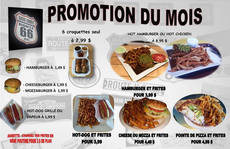 Menu at Chez Gaston fast food, Québec City