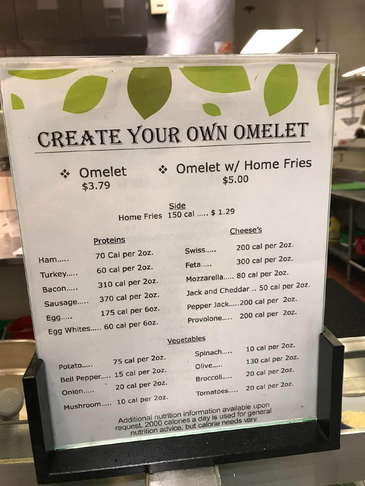 Menu at Cisco Market Café cafeteria, San Jose