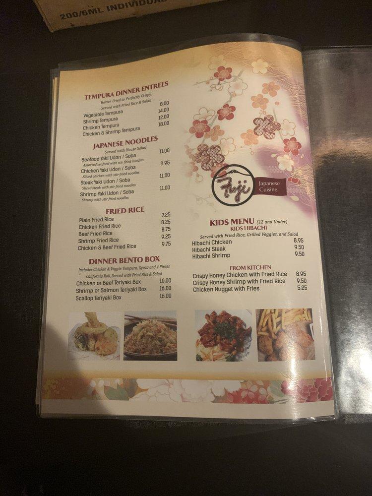 Menu at Fuji Japanese Steak House restaurant, Poplar Bluff, N Westwood Blvd