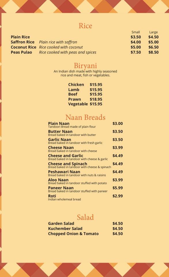 Menu at Indo Italian Fusion (Indian Restaurant 3/2 Elysium Rd Carrara ...