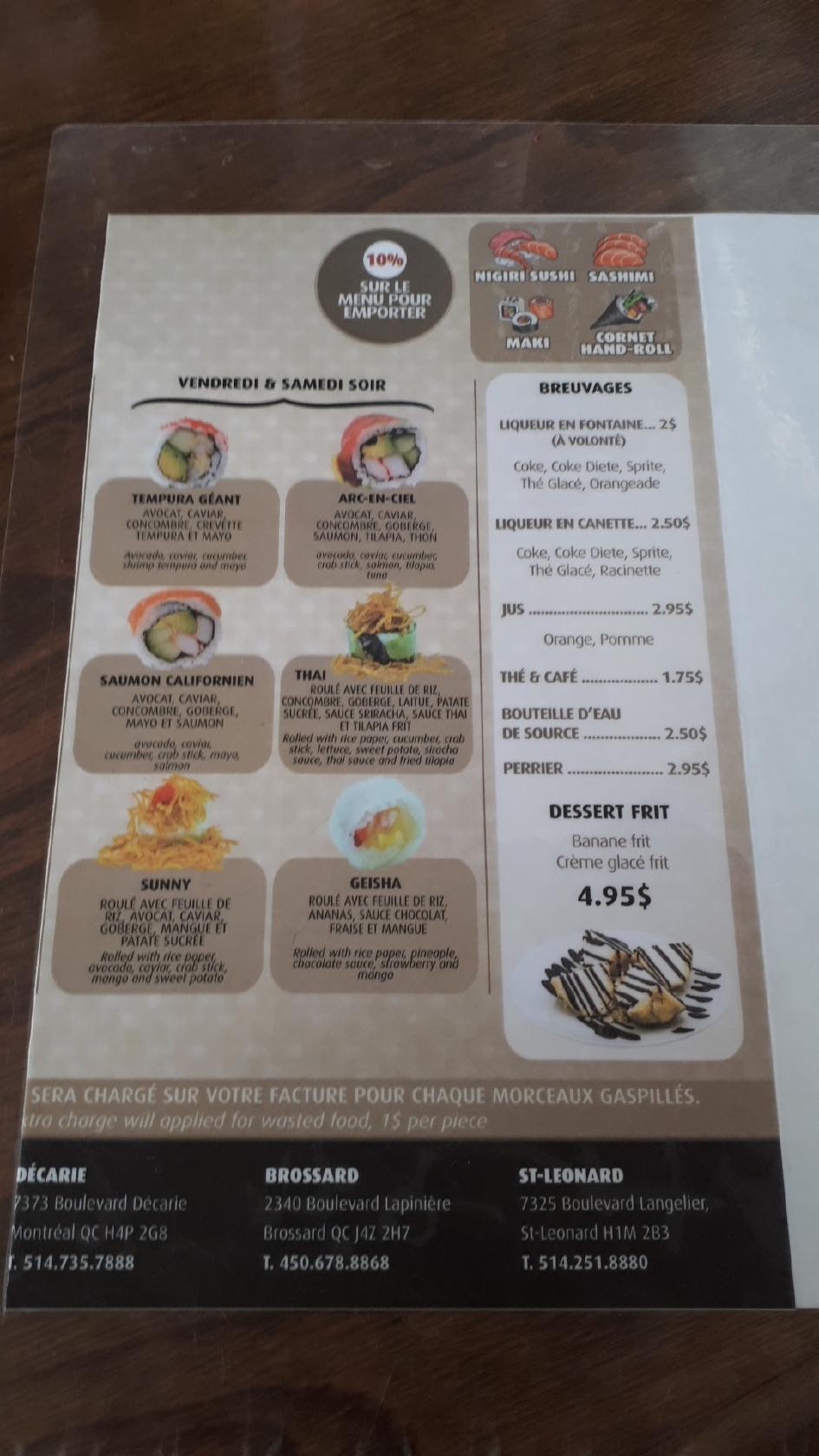 Menu au Kanda Max restaurant, Saint-Eustache, 40 R. Dubois