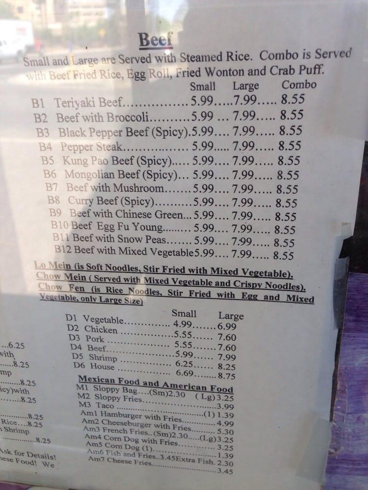 Menu at Liyuen restaurant, Phoenix