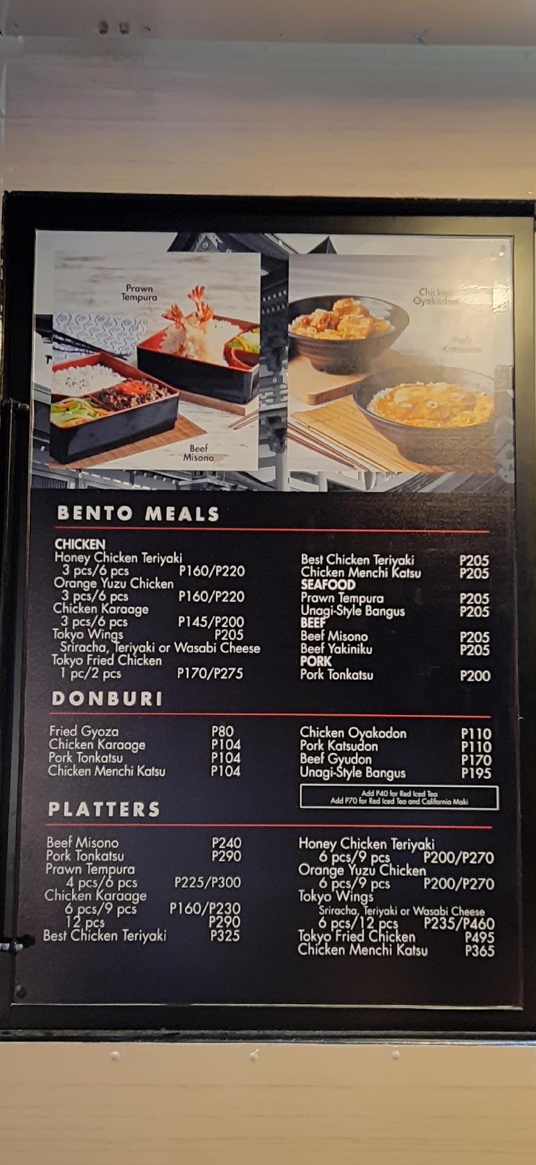 Menu at Tokyo Tokyo restaurant, Quezon City, 2 Makatarungan Rd