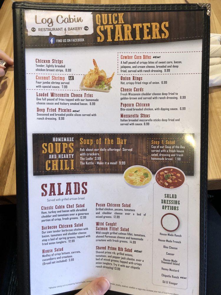 Menu at Log Cabin Family Restaurant, Baraboo, 8th St