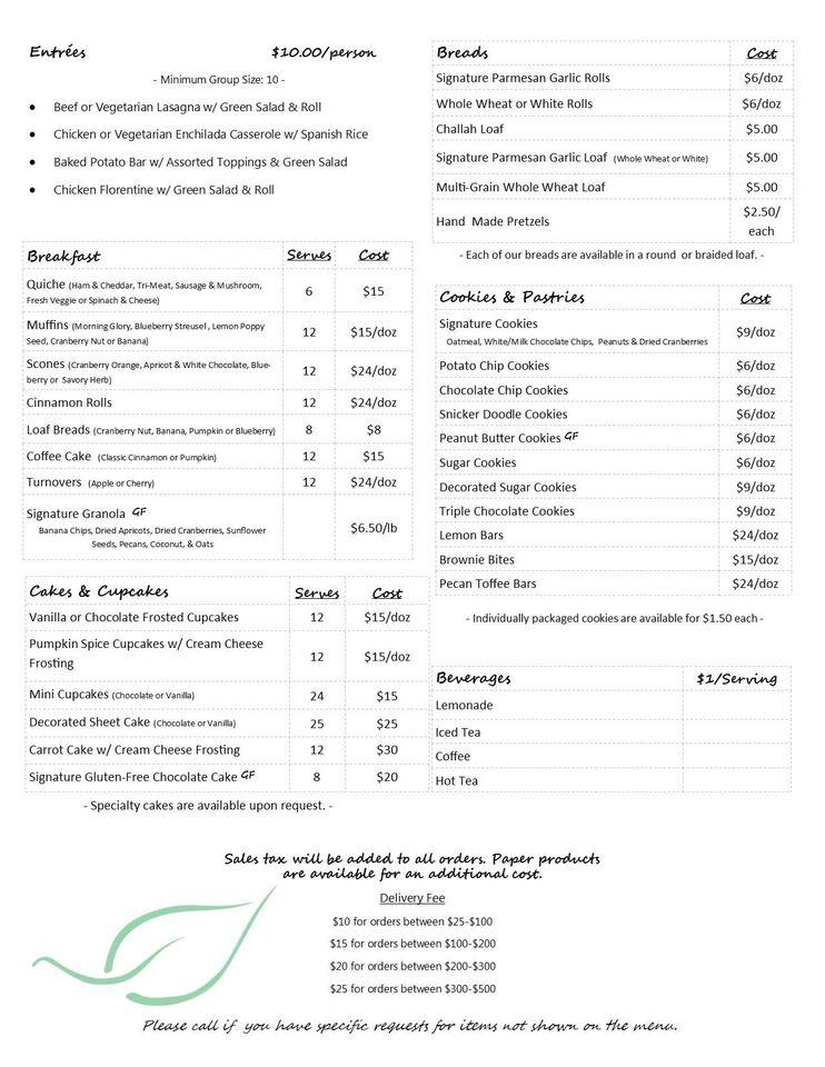 Menu at New Leaf Café cafe, Spokane