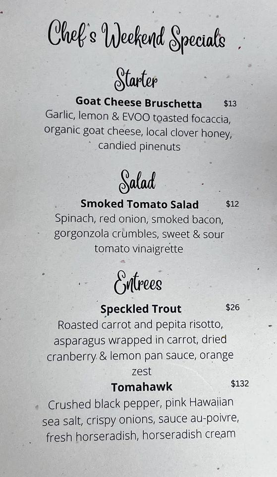 Menu at Prime 225 pub & bar, Chesapeake City