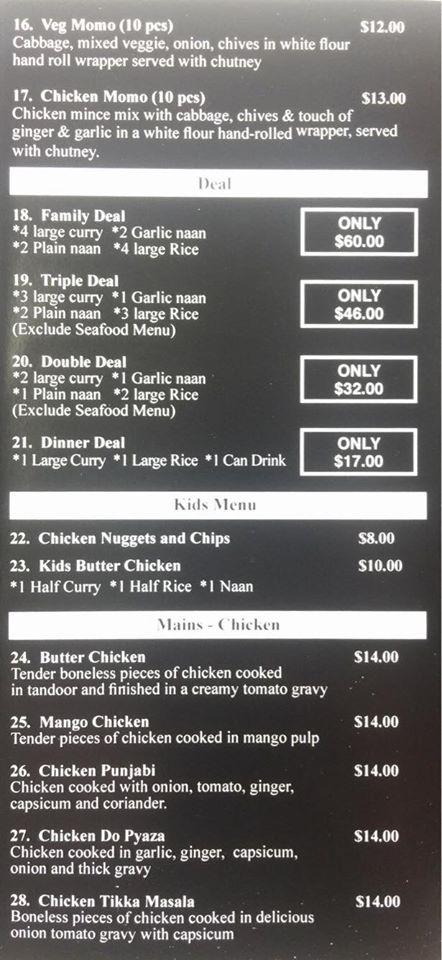 Menu at Welcome Indian Takeaway restaurant, Hamilton