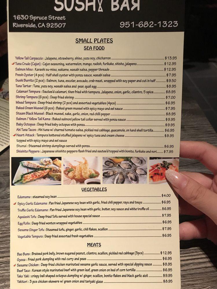 Menu at Sushi R91 restaurant, Riverside