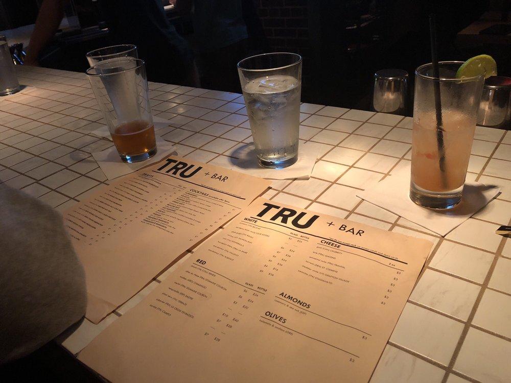 Menu at TRU pub & bar, Chapel Hill
