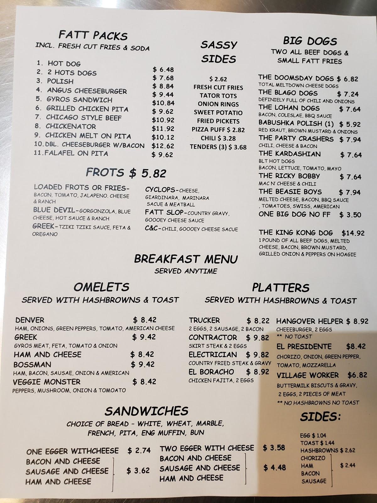 Menu at Fatt Mustard Cafe, Elk Grove Village
