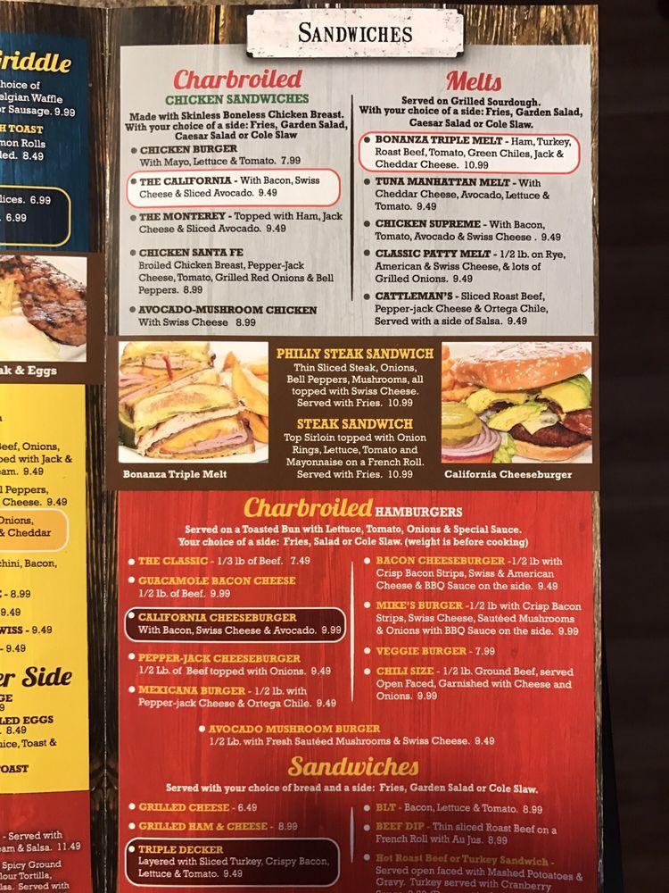 Menu at Village Grill restaurant, Tehachapi