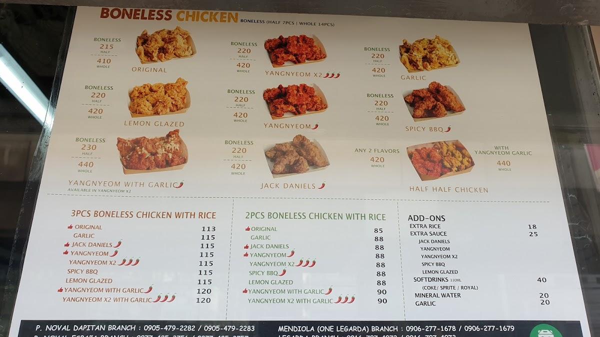 Menu at 24 Chicken Pedro Gil- Taft restaurant, Manila