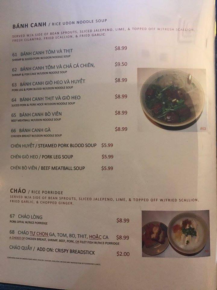 Menu at Com Tam Thuan Kieu restaurant, Mesa