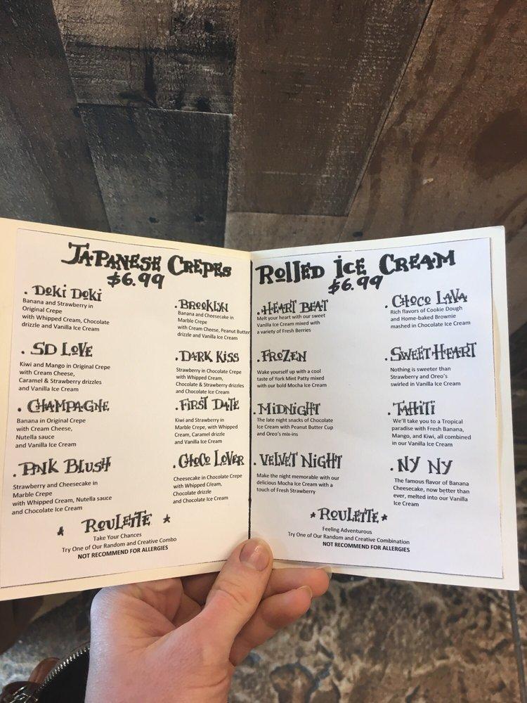 Menu at Doki Doki desserts, Salt Lake City