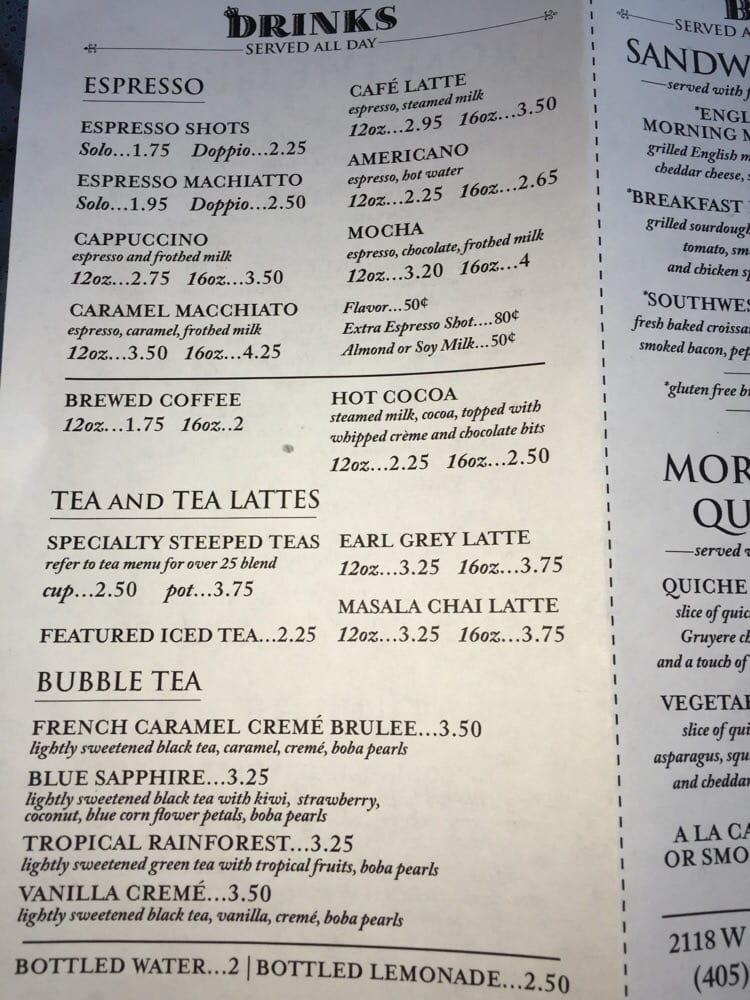 Menu at Inspirations Tea Room, Eatery, & Events restaurant, Edmond