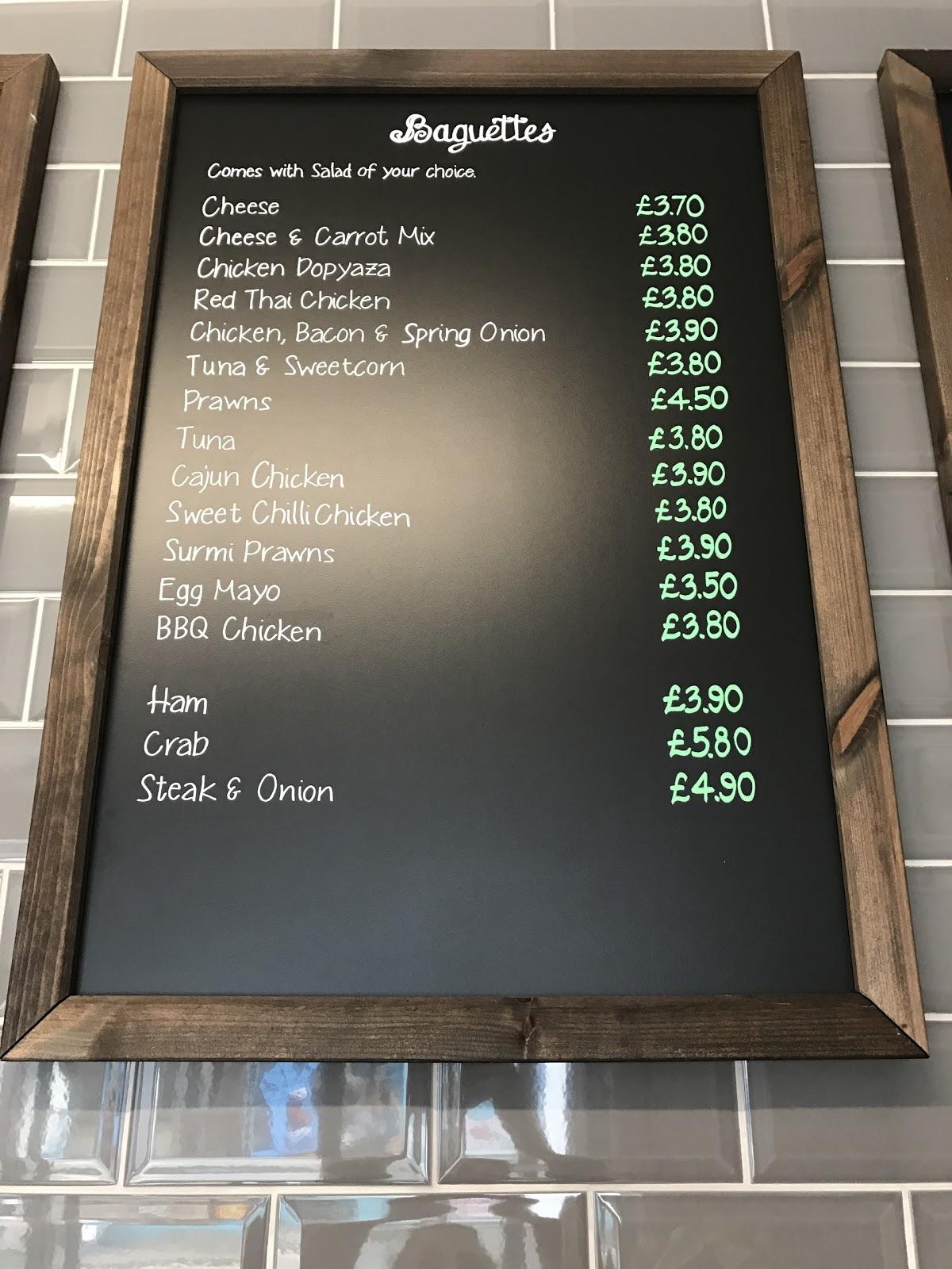 Menu at Loafers Sandwich Bar, Newquay