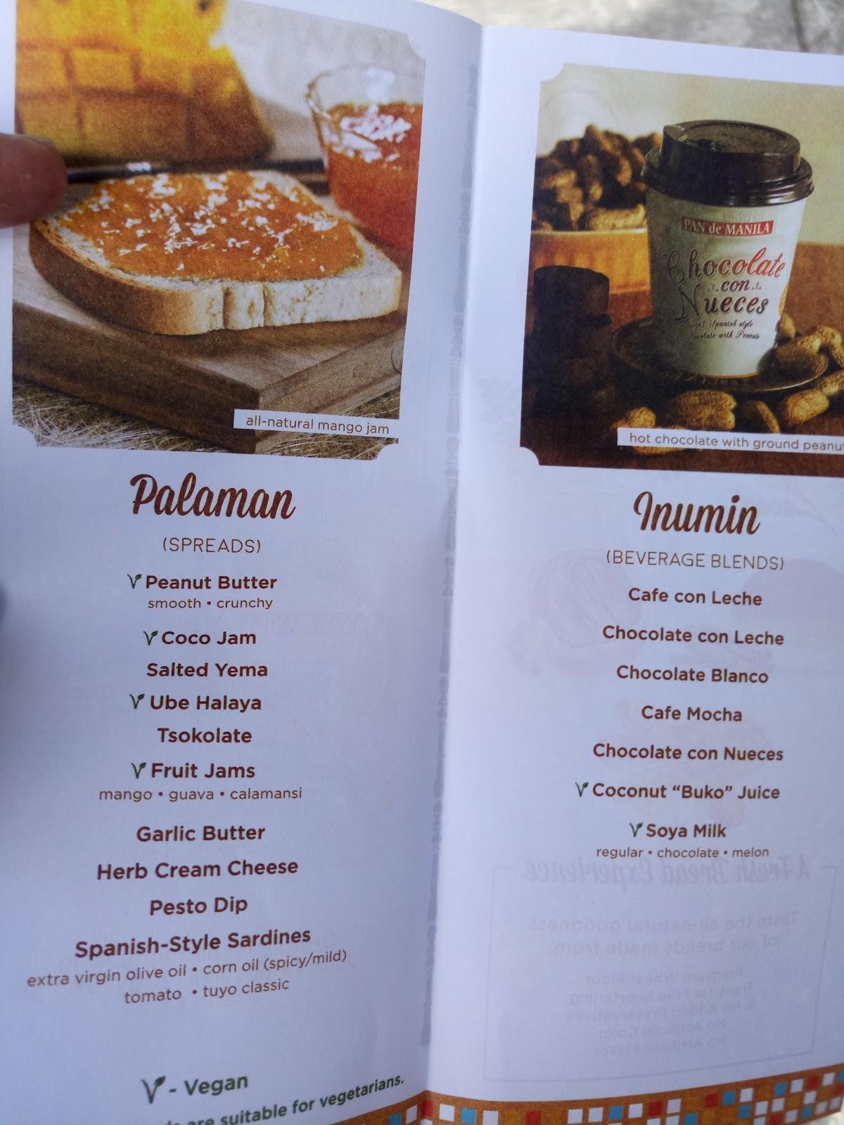 Menu at Pan de Manila Technopoint, Pasig