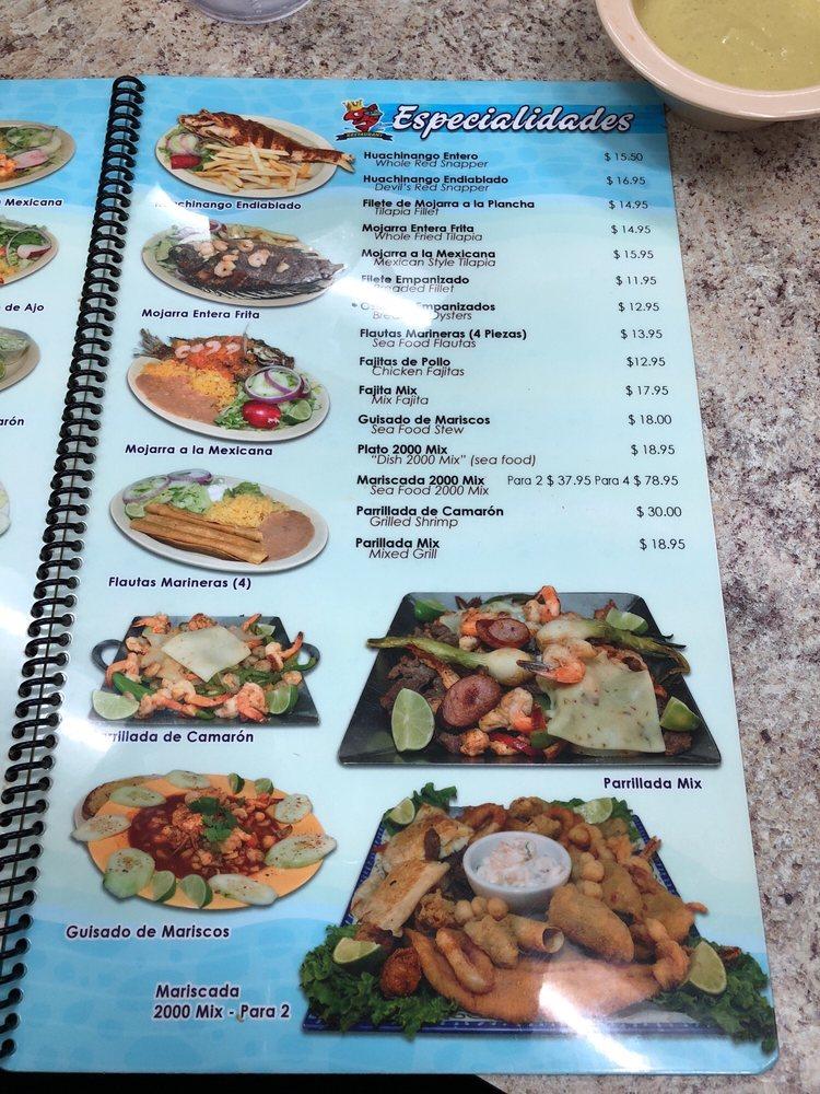 Menu at Mariscos 2000 restaurant, Dallas, Forest Ln ste 111