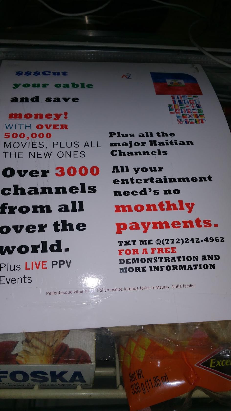 Menu at Ocho Rios cafe, Spring Hill