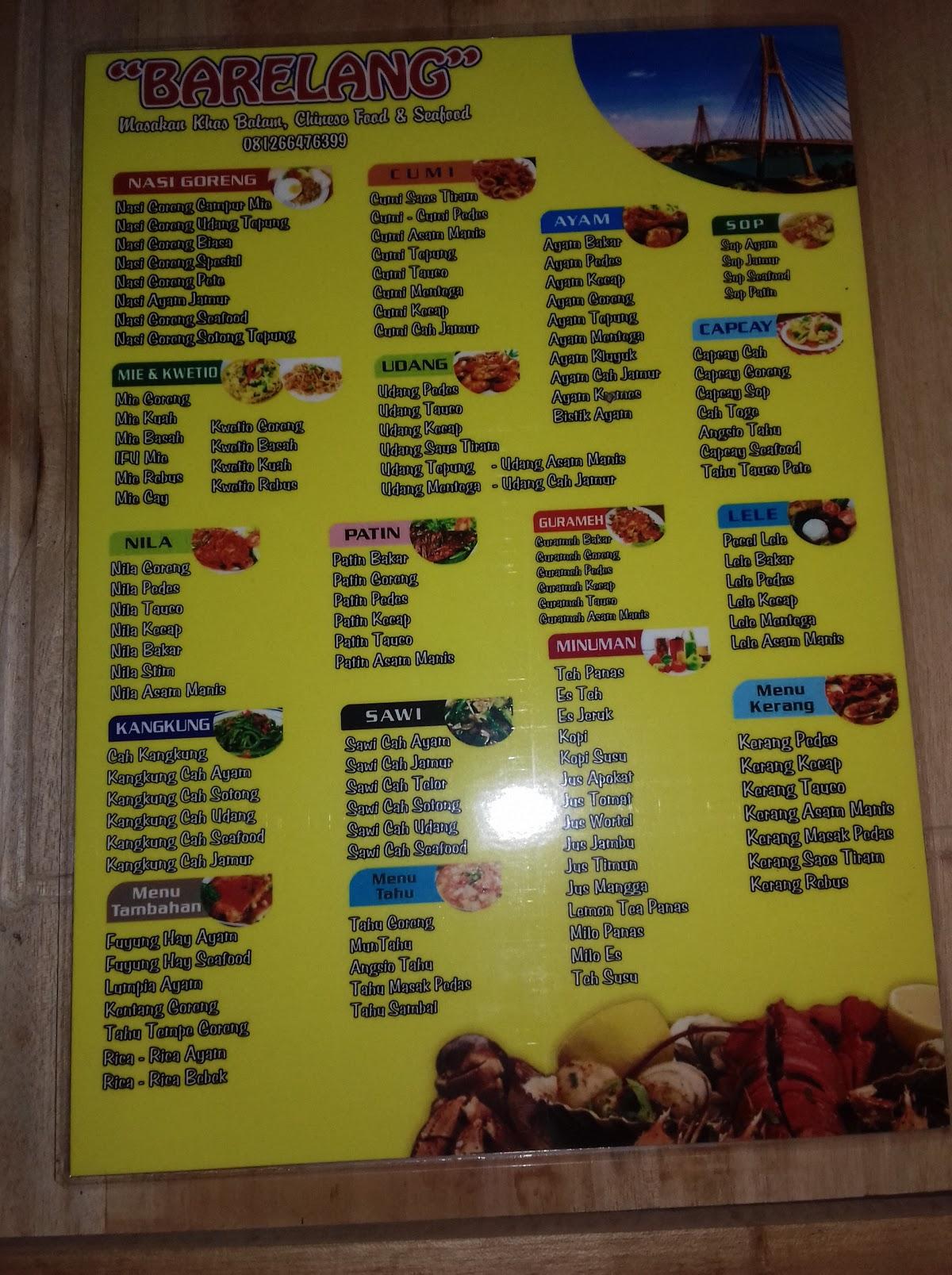 Menu at Barelang SEAFOOD & Chinese Food, Banjarnegara