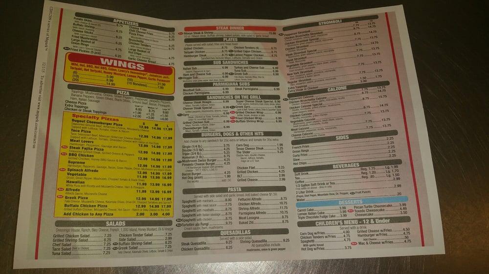 Menu at The Dugout pizzeria, Archdale, N Main St