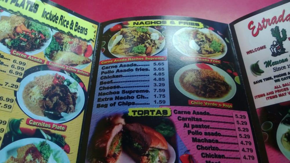 Menu at Estrada's Mexican Food restaurant, Santee, Magnolia Ave #107