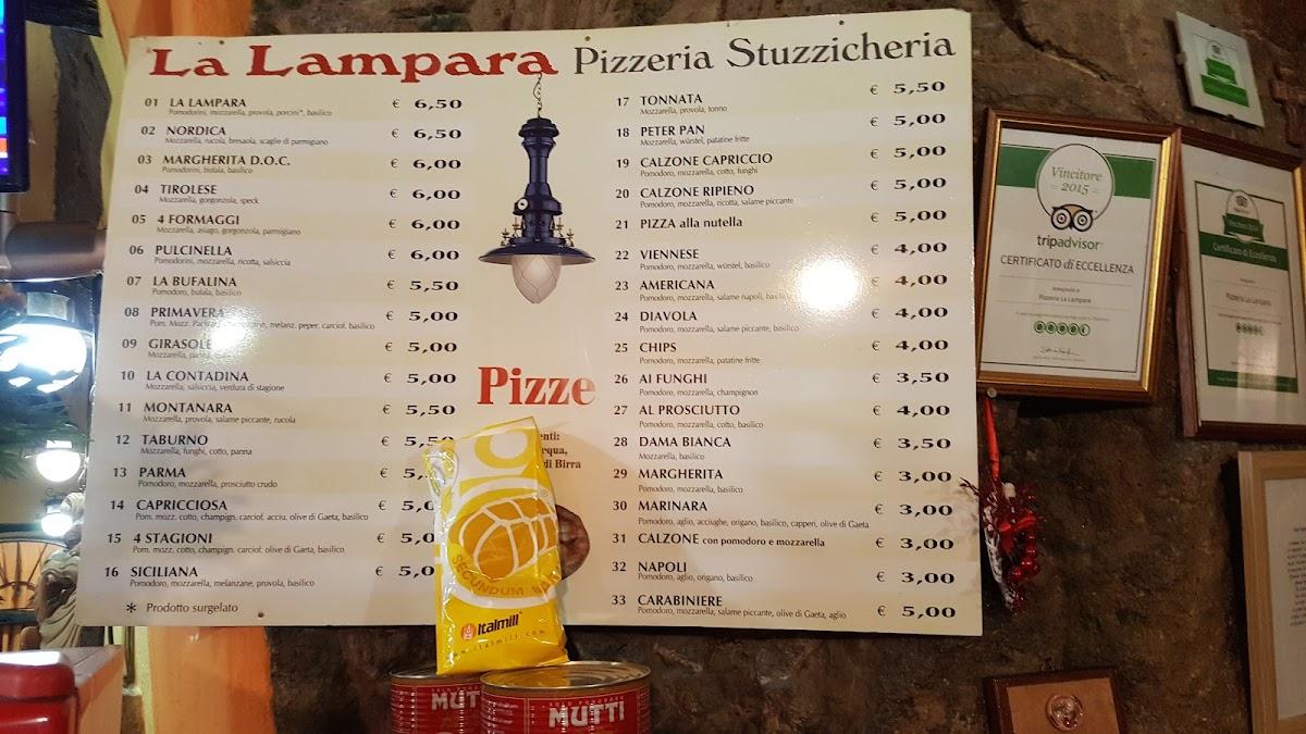 Menu da La Lampara ristorante, Sant'Agata Dé Goti