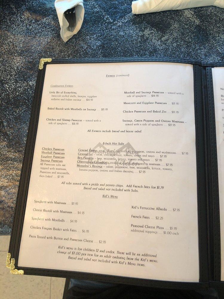 Menu at Mountain View Italian Kitchen pizzeria, Ironto