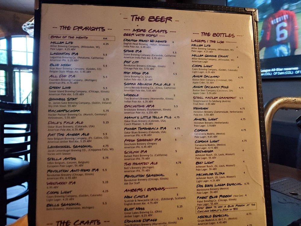 Menu at Westwood Tavern pub & bar, Schaumburg