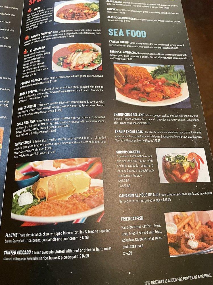 Menu at Los Hermanos Mexican Restaurant, Forney