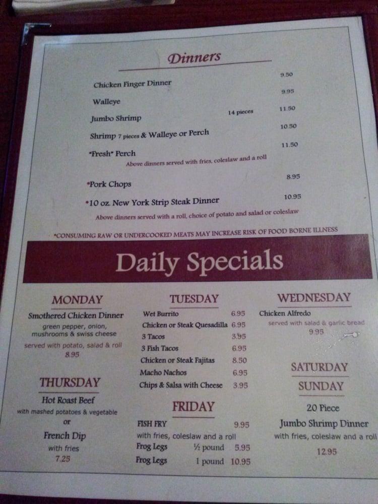 Menu at Pranks On The Marsh pub & bar, Rockwood