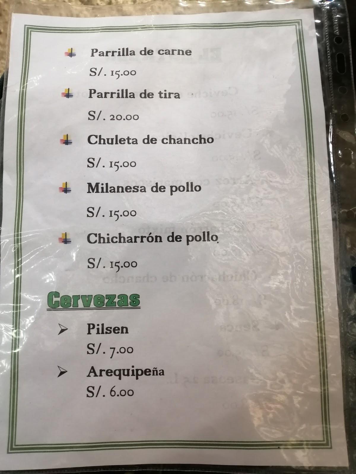 Menu at El Establo restaurant, Jacobo Hunter