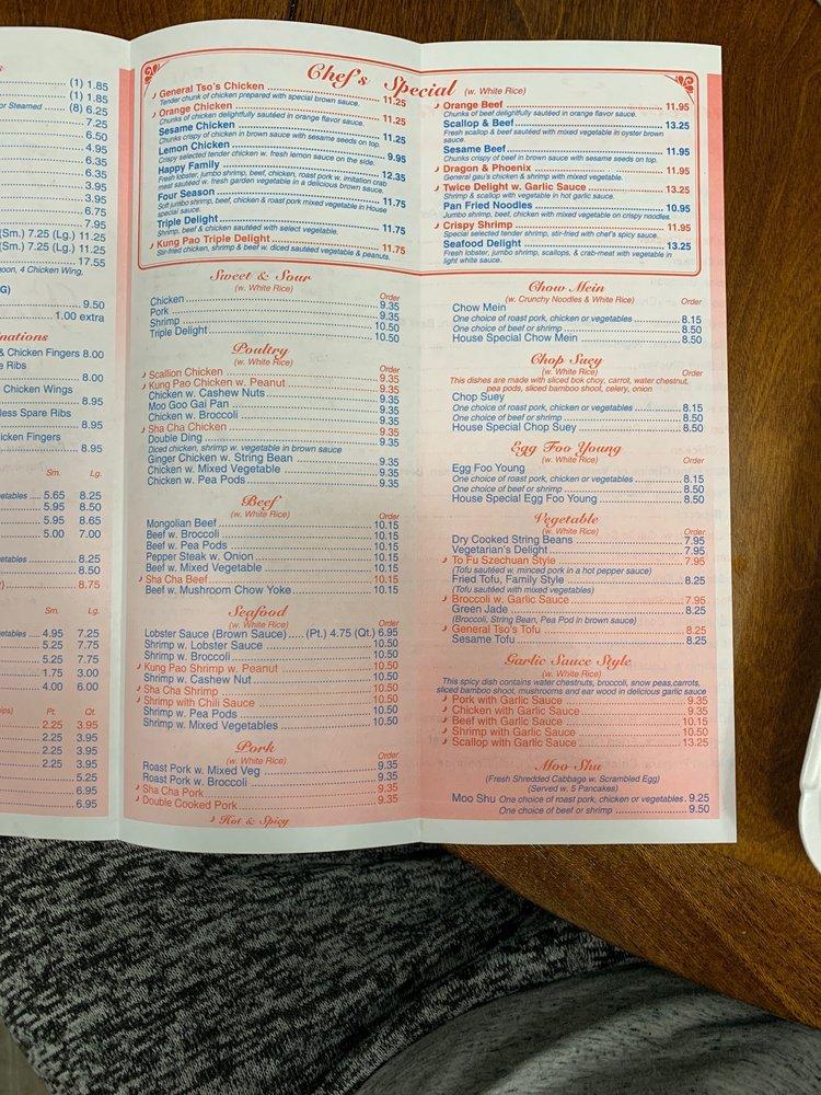 Menu at Lucky Corner restaurant, Raymond
