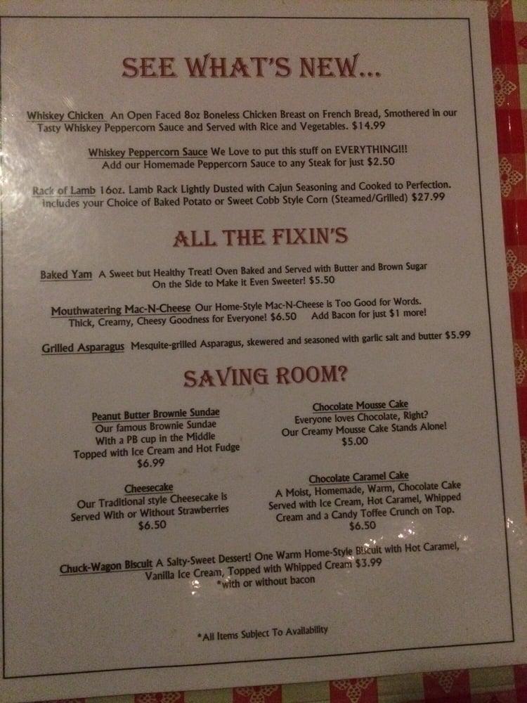 Menu at Pinnacle Peak Steakhouse, San Dimas