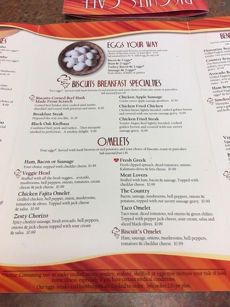 Menu at Biscuits Cafe Scholls Ferry, Beaverton, SW Barrows Rd #210