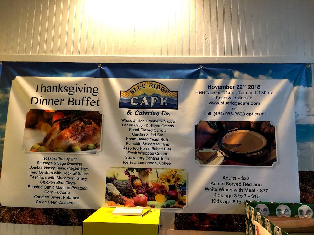 Menu at Blue Ridge Cafe & Catering, Ruckersville