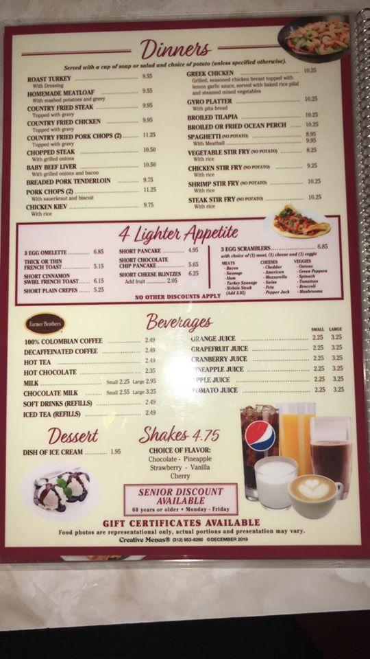 Menu at Cafe Romeo, Romeoville