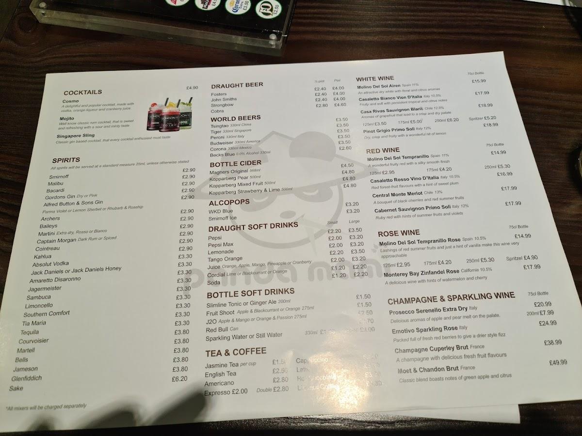 Menu at Panda Mami restaurant, Chester