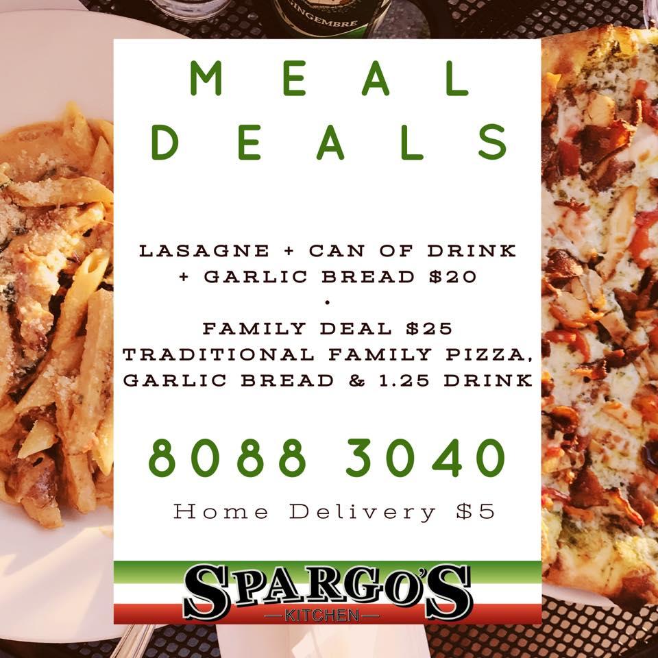 Menu at Spargos Kitchen restaurant, Broken Hill