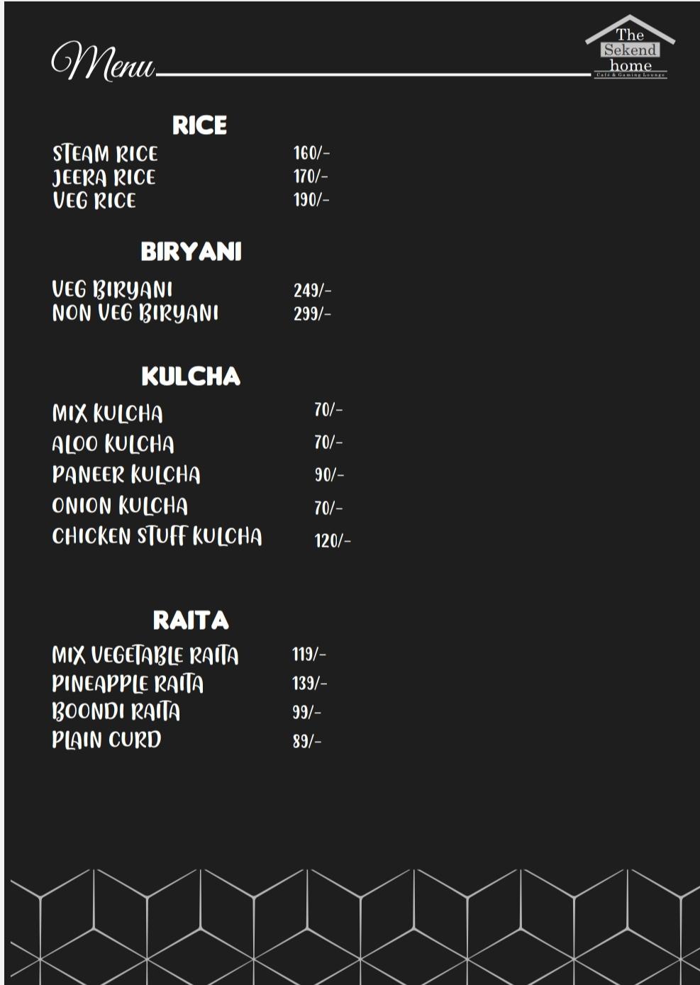 Menu at The Sekend Home Cafe & Kitchen, Delhi