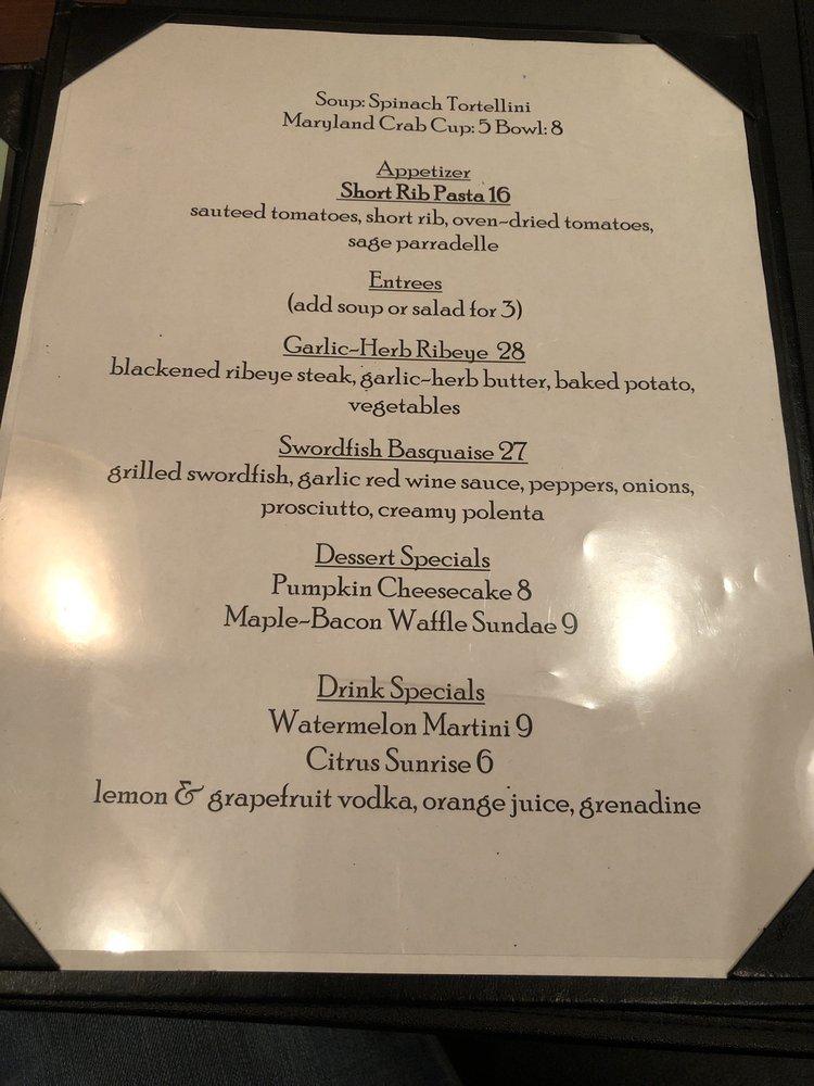 Menu at Ventura's Offshore Cafe, Northfield