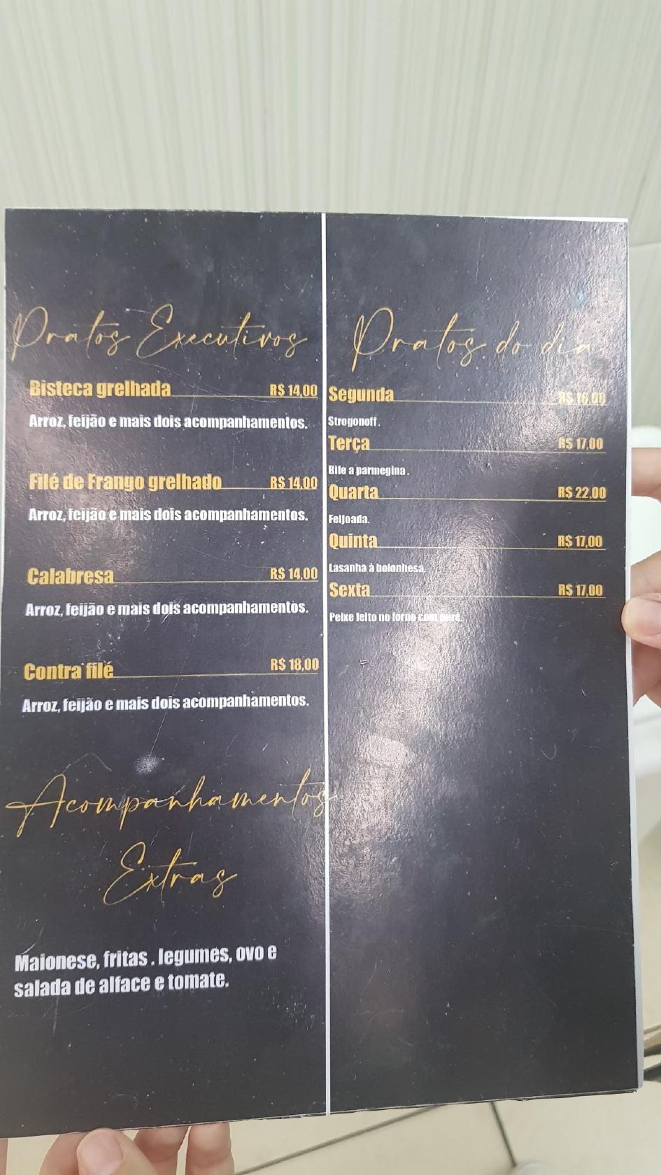 Menu at Salambô burger restaurant, São Paulo