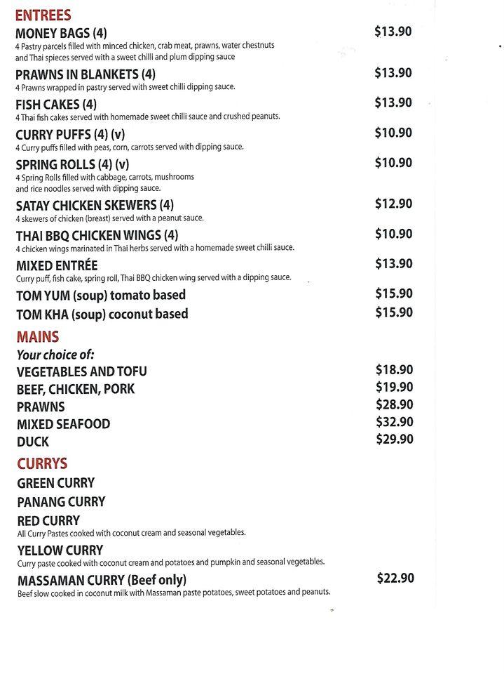 Menu at Emerson's On Main restaurant, Ulladulla