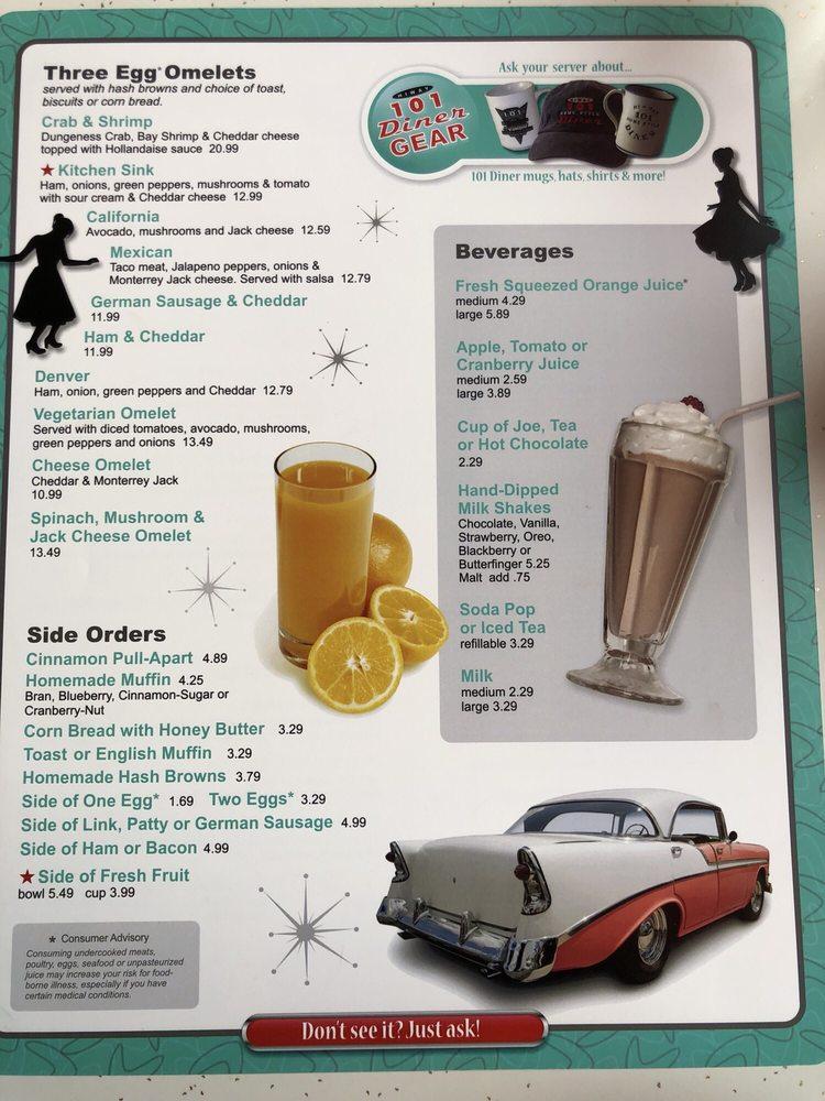 Menu at Hi-Way 101 Diner restaurant, Sequim, 392 W Washington St