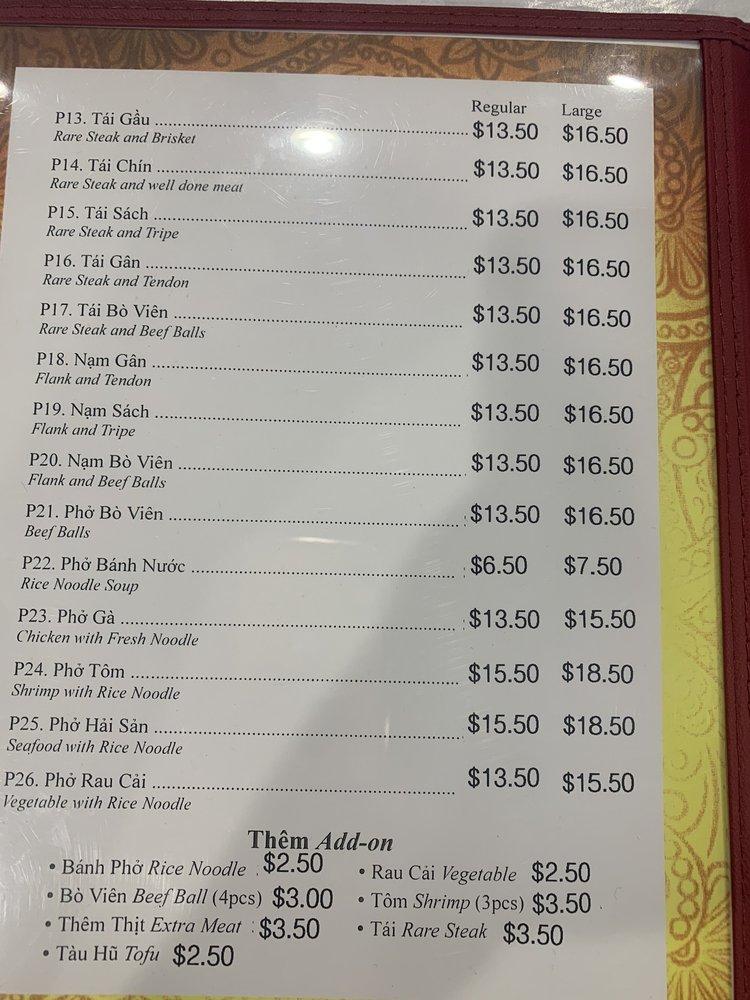 Carta del restaurante King Red Crawfish & Pho, Sun City