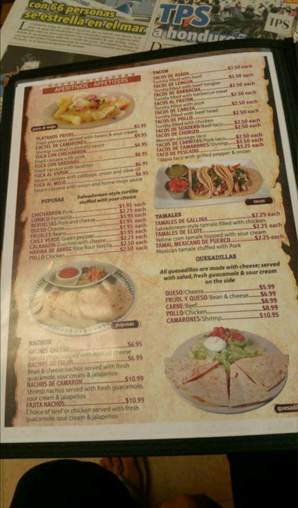 Menu at El Asador restaurant, Fredericksburg, 100 Olde Greenwich Dr