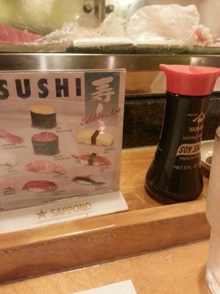 Menu at Hatsu Hana restaurant, Chicago