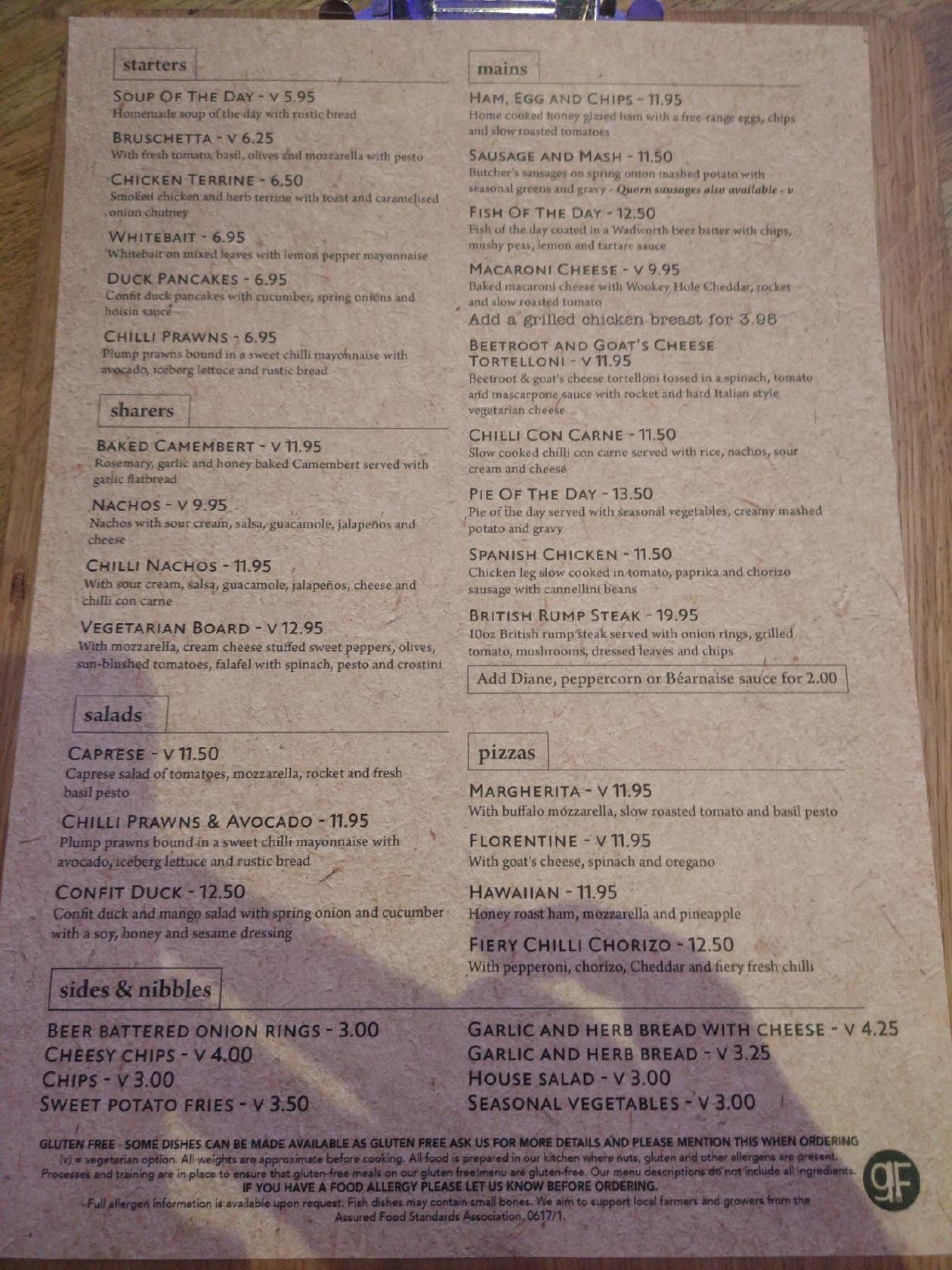 Menu at The Crown pub & bar, Devizes